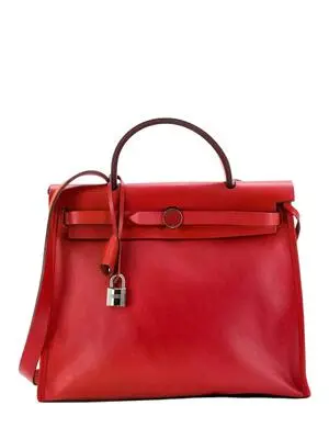 Hermès Herbag Zip Berline 31 Shoulder Bag - Red