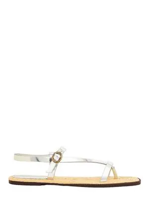 Farm Rio Mirrored-leather Sandals - Silver