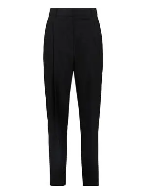 Alexander McQueen Wool-crepe Tapered Trousers - Black
