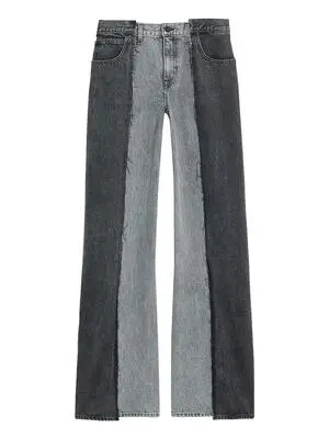 SLVRLAKE Mica Two-tone Low-rise Wide-leg Jeans - Gray
