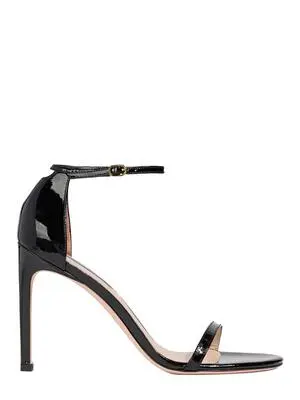 STUART WEITZMAN Patent Leather Stiletto Sandals - Black
