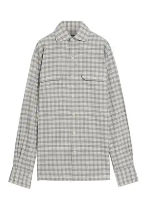 TOM FORD Checked Cottonflannel Shirt - Gray