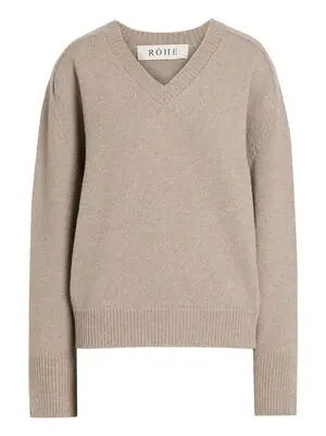 RÓHE Cutout Wool And Cashmere-blend Sweater - Taupe