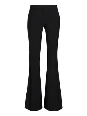 ALEXANDER MCQUEEN McQueen Wool Crepe Flared Pants With Silk-Satin Trims