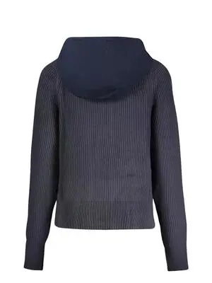 NORTH SAILS Ribbed Knit Zip-up Hoodie - Blue