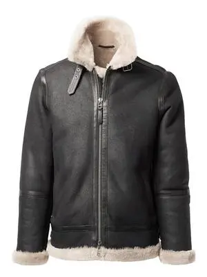 Allen Edmonds Shearling Aviator Jacket - Black