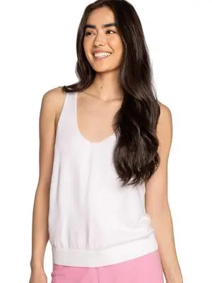 PJ Salvage P.J. Salvage Ribbed Hem Sweater Tank Top Ivory
