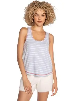 PJ SALVAGE P.J. Salvage Striped Racerback Tank With Heart Embroidery