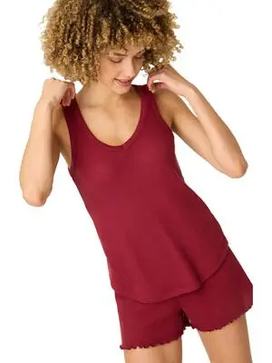 PJ Salvage Ribbed V-neck Tank Top - Port