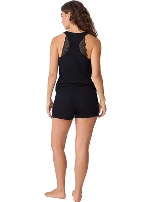 PJ Salvage Racer Back Lace Trimmed Tank Top - One-color