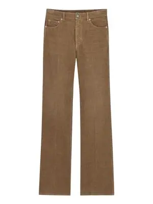 Saint Laurent High-waisted Corduroy Boot-cut Pants - Fall Leaf