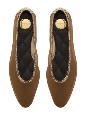 SAINT LAURENT Saint Laurent Ballerinas In Mesh And Python