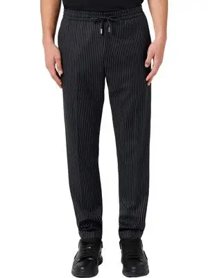 Philipp Plein Striped Trousers - Black