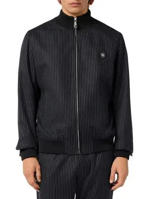 Philipp Plein Striped Zip-up Jacket - Black