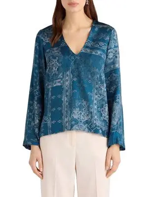 Momoni Printed Blouse - Blue