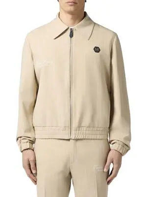 Philipp Plein Striped Zip-up Jacket - Beige