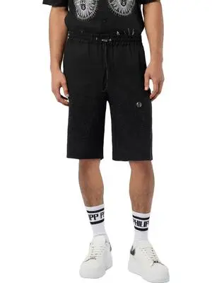 Philipp Plein Embellished Drawstring Shorts - Black