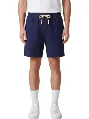 Howlin' Stretch Cotton Shorts With Elasticated Drawstring Waistband - Blue
