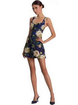 Alice + Olivia Eve Sequin Embellished Sweetheart Mini Dress - Twilight Eden