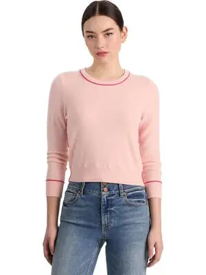 Alice + Olivia Carolann Cashmere Shrunken Pullover - English Rose/deep Pink