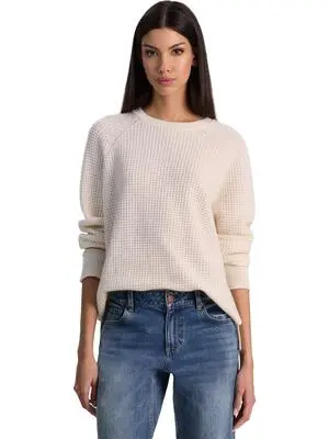 Alice + Olivia Colin Cashmere Crewneck Sweater - Ecru