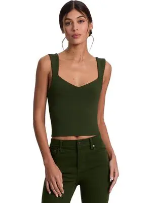 Alice + Olivia Edin Sweetheart Tank - Dark Olive