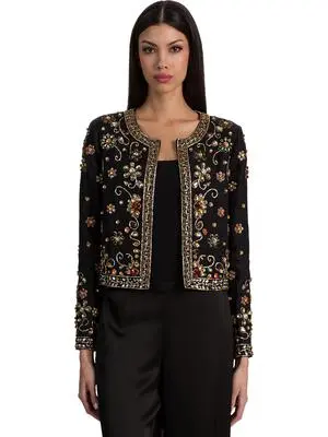 Alice + Olivia Kidman Embellished Cropped Jacket - Black/multi