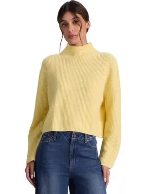 Alice + Olivia Alice + Olivia Nance Cashmere Ribbed Turtleneck Sweater Butter