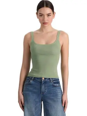 Alice + Olivia Ribbed Tank Top - Sage