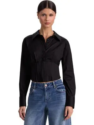 Alice + Olivia Edie Corset Top - Black