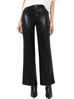 Alice + Olivia Alexander Vegan Leather Tailored Trousers - Black