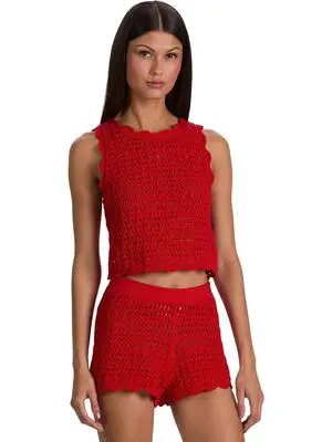 Alice + Olivia Amity Crochet Tank - Chili Pepper