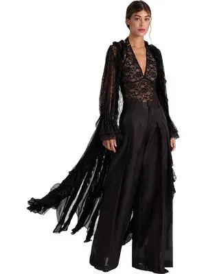 Alice + Olivia Alice + Olivia Cher Ruffle Maxi Robe Black