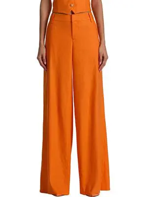 Alice + Olivia Stu Linen Baggy Pant - Orange Peel