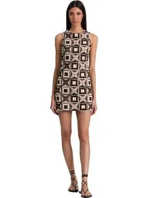Alice + Olivia Clyde Crochet Mini Dress - Black/multi