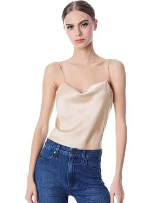 Alice + Olivia Harmon Slip Tank - Almond