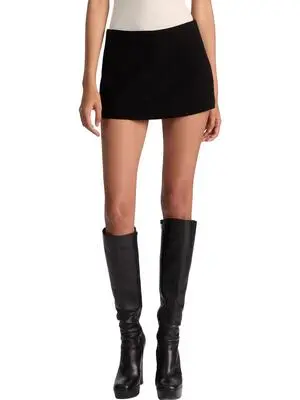 Alice + Olivia Mace Suede Mini Skort - Black