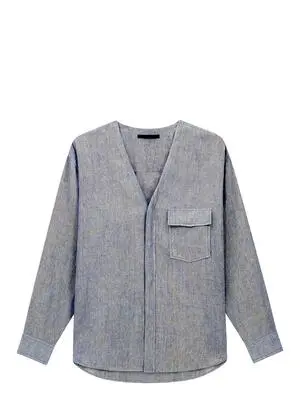 Giorgio Armani Pure Linen Canvas Shirt Jacket - Beige