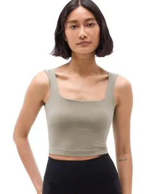 Athleta Transcend Square Neck Crop Sports Bra A-c - Willow
