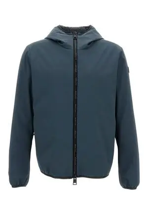 Moncler Moncler Hooded Waterproof Zip-Up Jacket Blue