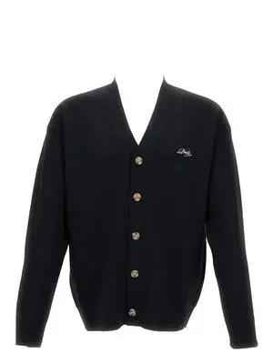 DROLE DE MONSIEUR Drôle De Monsieur V-Neck Cardigan With Embroidered Logo