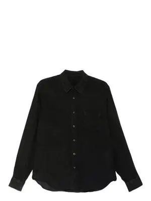 120% Lino Chest-pocket Shirt - Black