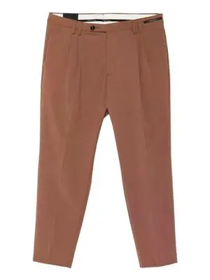 MICHAEL COAL Pleated Design Trousers - Brown