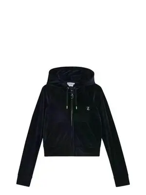 Juicy Couture Velour Zip-up Hoodie - Black
