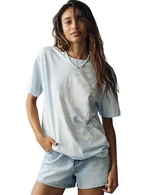 Anthropologie Cotton Graphic T-shirt - Blue Pattern