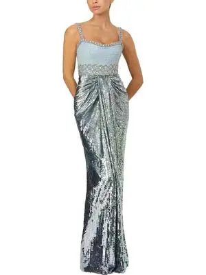 Jenny Packham Only You Sequin-embellished Gown - Silver