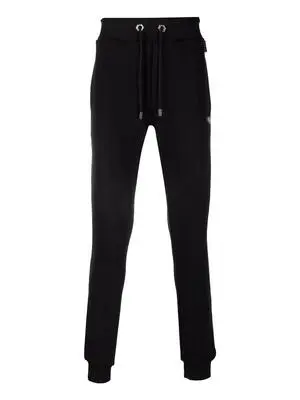 Philipp Plein Logo-patch Cotton Track Pants - Black
