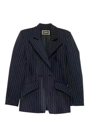 MITILIANE COUTURE Double-breasted Pinstripe Blazer - Blue