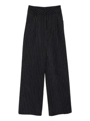 MITILIANE COUTURE Wide Leg Pinstripe Trousers - Blue