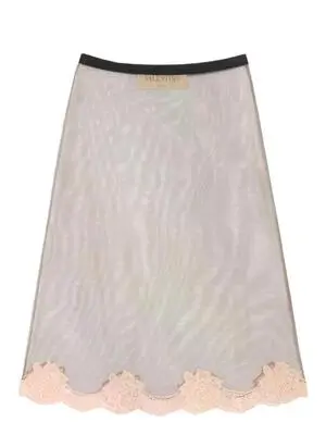 Valentino Garavani Tulle Midi Skirt - Grey
